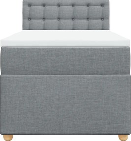 Box spring postel s matrací světle šedá 90x200 cm textil 3286577