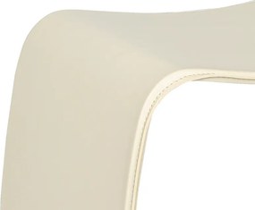 Dřevěná stolička BENTWOOD II, syntetická kůže, krémová