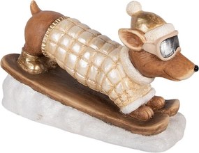 Dekorace jezevčík v lyžařském obleku Dachshund - 50*23*29 cm