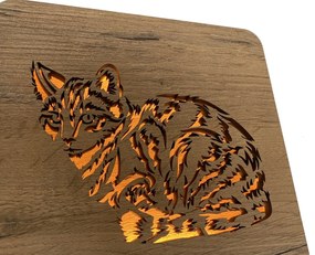 Li-Go "Kočka" lampa 19x19cm provedení povrchu: dub světlý