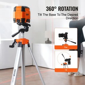Laser Level Stativ ¼ x 20 závit 69,5–173 cm Nastavení výšky