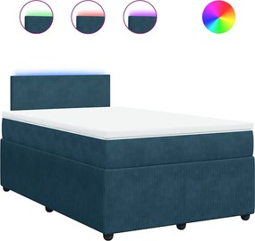 Box spring postel s matrací modrá 120 x 190 cm samet 3289984