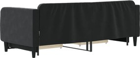 Válenda s přistýlkou a zásuvkami černá 80 x 200 cm samet 3197108