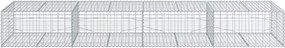Gabionový koš s víkem 400 x 100 x 50 cm pozinkované železo 3295181