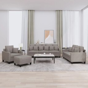 4dílná sedací souprava s polštáři taupe textil 3201647
