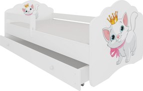 ADRK Furniture Postel s matrací, zábranou a šuplíkem CASIMO CAT 140x70