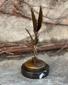 Bronzová socha soška -  Čáp bílý pták - art deco