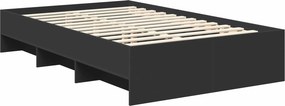 Rám postele s čelo Černá 137 x 203 cm Kompozitní dřevo 3408859