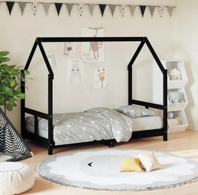 vidaXL Dětská postel 80 x 160 cm masivní borové dřevo [835726] Barva: Černá