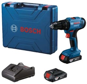 Bosch Nářadí - 18V AKU vrtací šroubovák s příklepem, 2x aku 2,0 Ah Li-Ion, nabíječka 06019K9100