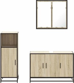 3dílný set koupelnového nábytku dub sonoma kompozitní dřevo 3300951