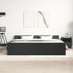 Rám postele s hlavovým a nožním čelem černý 200 x 200 cm 3203734