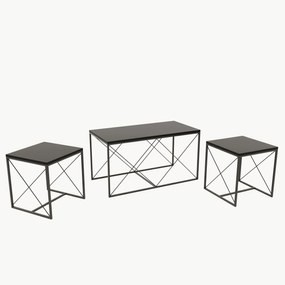 Konferenční stolek Set Dolphie (Antracit + Černá). 1073110