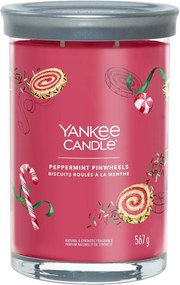 Yankee Candle vonná svíčka Signature Tumbler ve skle velká Peppermint Pinwheels 567g