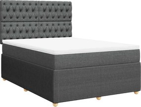 Box spring postel s matrací tmavě šedá 140x200 cm textil 3294387