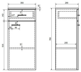 EBS K-Plus Skříňka spodní 35x88 cm, bílá S_PLUSN35