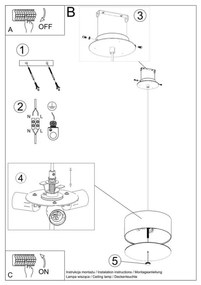 Sollux SL.0756 - Lustr na lanku SKALA 3xE27/60W/230V pr. 30 cm černá