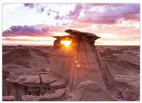 Obraz - západ slunce na poušti (70x50 cm)