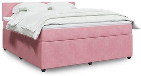 Box spring postel s matrací růžová 180x200 cm samet 3287805