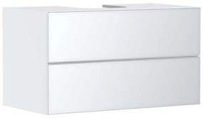 Hansgrohe Xevolos E - Umyvadlová skříňka 98x56x55 cm, 2 zásuvky, matná bílá/metalická bílá 54190320