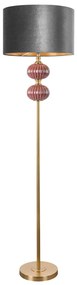 PODLAHOVÁ DEKORAČNÍ LAMPA MARIANA/01 46X174 Stříbrno-bordové