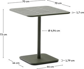 Ocelový zahradní jídelní stůl 70x70 cm Brai – Kave Home