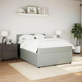 Box spring postel s matrací světle šedá 140x200 cm samet 3287758