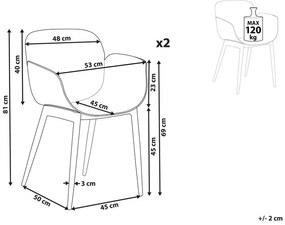 Set 2 ks jídelních židlí Abila (bílá). 1077312