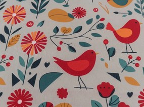 Prostěradlo z mikrovlákna RETRO PTÁČEK barevné 90x200 cm