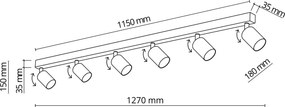 TK Lighting Bílé stropní svítidlo Nex pro žárovku 6x GU10 TK11369