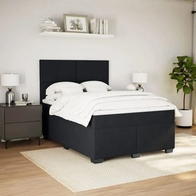 Box spring postel s matrací černá 140x200 cm samet 3293226