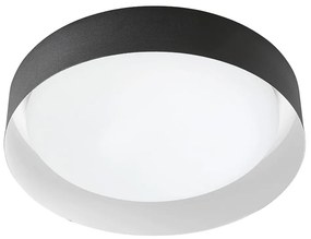 Linea Light Crew_2, stropní svítidlo s černo-bílým límcem, 22W LED 3000K, prům. 40cm