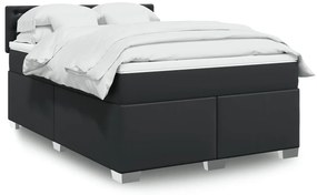 Box spring postel s matrací černá 140x200 cm umělá kůže 3288424