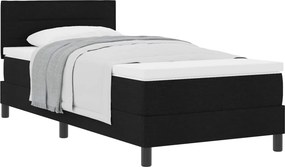 Postel s boxspringem s čelo Černý 90 x 190 cm textil 3338575