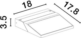 NV 9492510 AKCE - Venkovní nástěnné svítidlo JIGRA antracitový hliník a čiré sklo LED 2W 3000K 3.7V 100st. IP65 solární s pohybovým čidlem - NOVA LUCE
