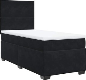 Box spring postel s matrací černá 90x190 cm samet 3293082