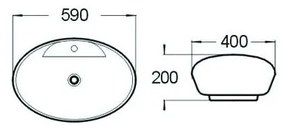 Mexen KIARA umyvadlo, 59x40 CM, bílá, 21645900