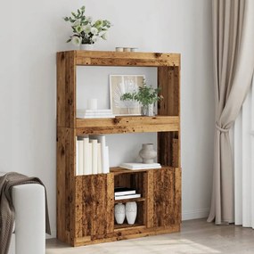 Fionshop 263034114 Skříň highboard old wood 92 x 33 x 140 cm kompozitní d