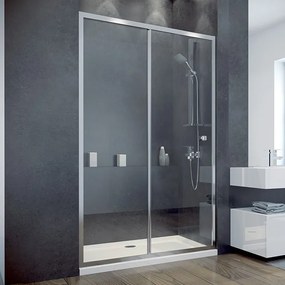 Besco Posuvné sprchové dveře DUO SLIDE 100x195 (110x195, 120x195, 130x195 ) pro instalaci do niky Rozměry (cm): šířka: 140, Barva profilů a typ výplně: profily: chrom, výplň: transparent