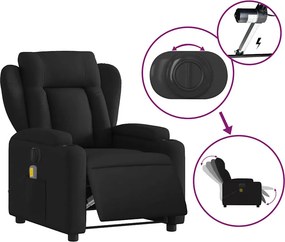 Elektrické masážní polohovací křeslo černé textil 3204472
