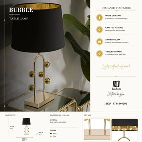 Stolní lampa Bubble 61 cm černo-zlatá