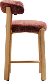 Barová židle z jasanového dřeva v terakotové barvě/ve světle přírodní barvě (výška sedáku 65 cm) Granite – Kave Home