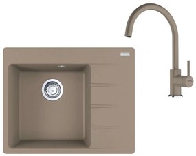 Franke - Kuchyňský set G270KA, fragranitový dřez CNG 611-62 TL/2 a baterie FC 6018.424, kašmír 114.0700.669