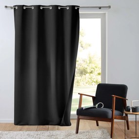 Záclona na průvlecích MICROPOLAR, 135 x 260 cm, termoizolační, černá
