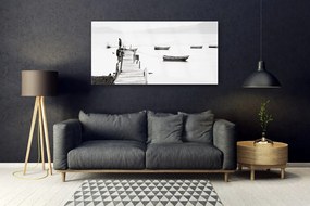 akrylový obraz Most Loďky Architektura 120x60 cm
