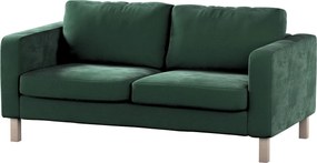 Potah na pohovku IKEA  Karlstad 2-místná, nerozkládací, krátký barva zelená látka lesklé, sametová