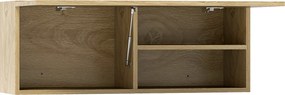 Nástěnná koupelnová skříň HOMCOM s výklopnými dveřmi, zavěšená koupelnová skříň s dřevěnými policemi, 80x25x30 cm, přírodní dřevo