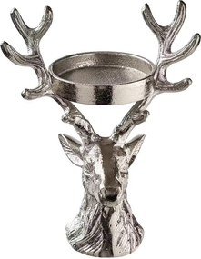 OH MY DEER Svícen na sloupovou svíčku - stříbrná
