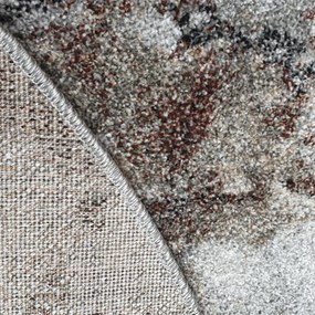 Spoltex, Kusový koberec Universe 841-86 grey/beige kruh, 200x200 (průměr) kruh, šedá, obývací pokoj