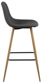 Designová barová židle Nayeli šedá a přírodní